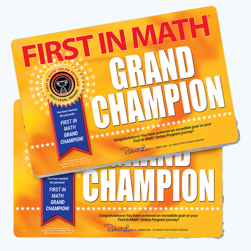 First in Math Grand Champion Sign (Set of 10) – 24 Game Shop