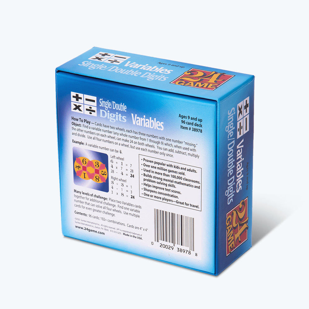 Variables (Ages 9+), 96-Card Deck – 24 Game Shop